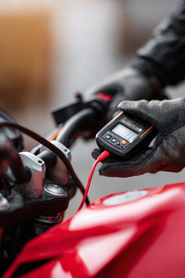 Focused Shot of a Gloved Hand Using a Digital Device on a Red ...