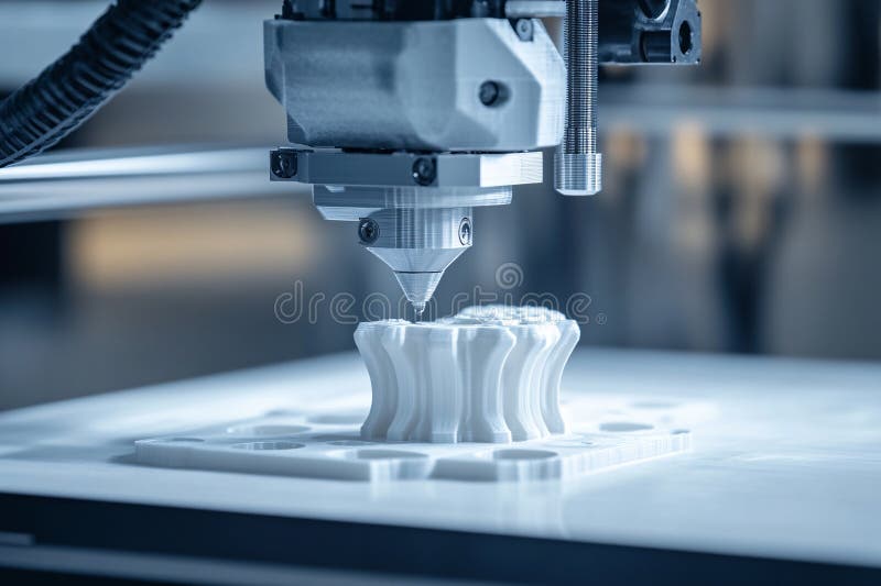 Focused Shot of a High-precision 3D Printing Machine Fabricating ...
