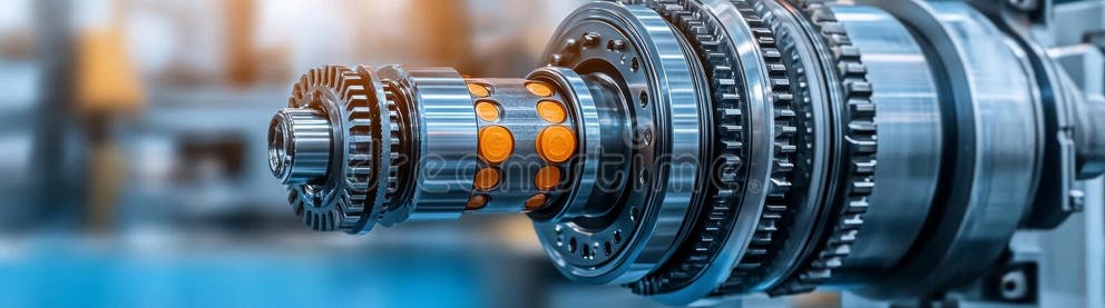 A Focused Shot of a Precision Machine Tool Processing a Circular ...