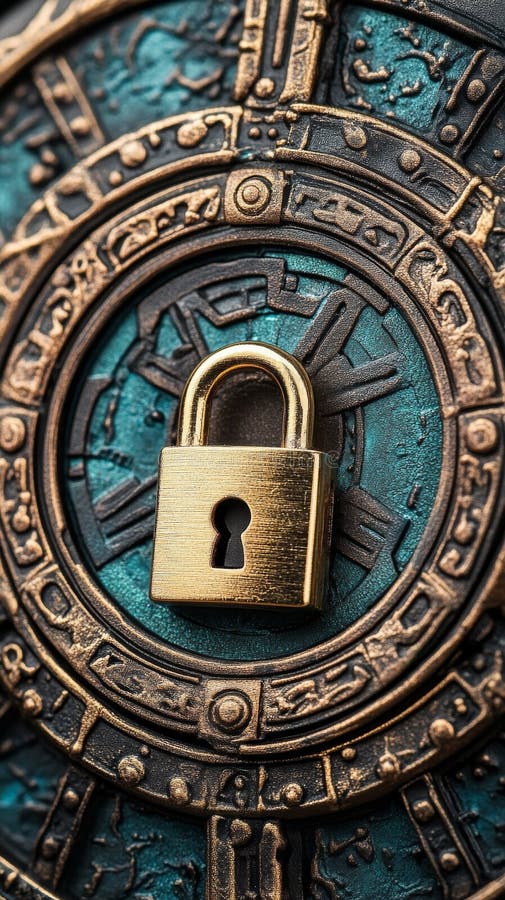 A Focused Shot of a Secure Lock Symbol on a Dark Background, Drawing ...