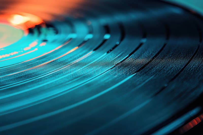 High-resolution Vinyl Record Showcasing a Blank Label Ready for ...