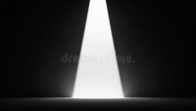 Focused Spotlight Beam Shines through Darkness in a Narrow Ray Stock ...