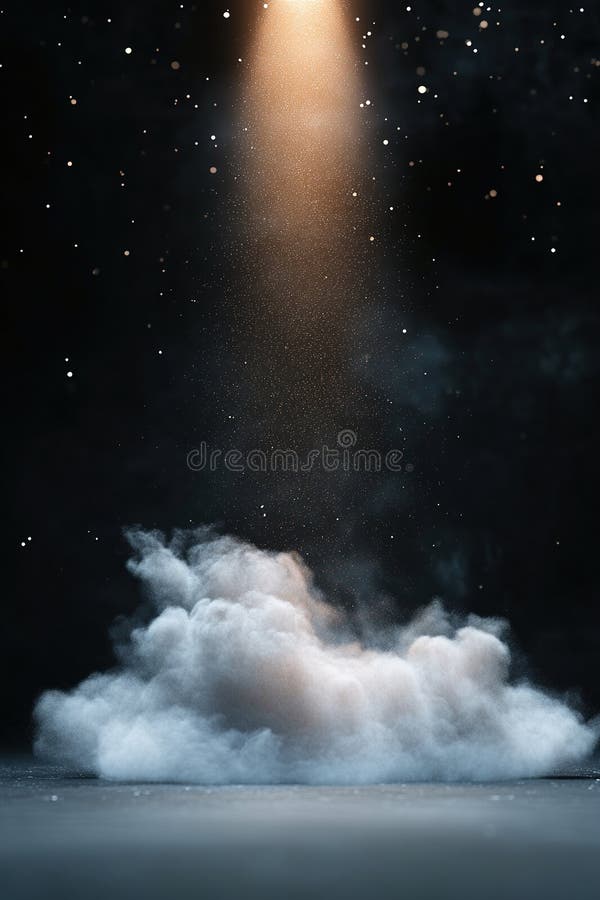 A Focused Spotlight Casts Light on Delicate Dust Particles, Creating an ...