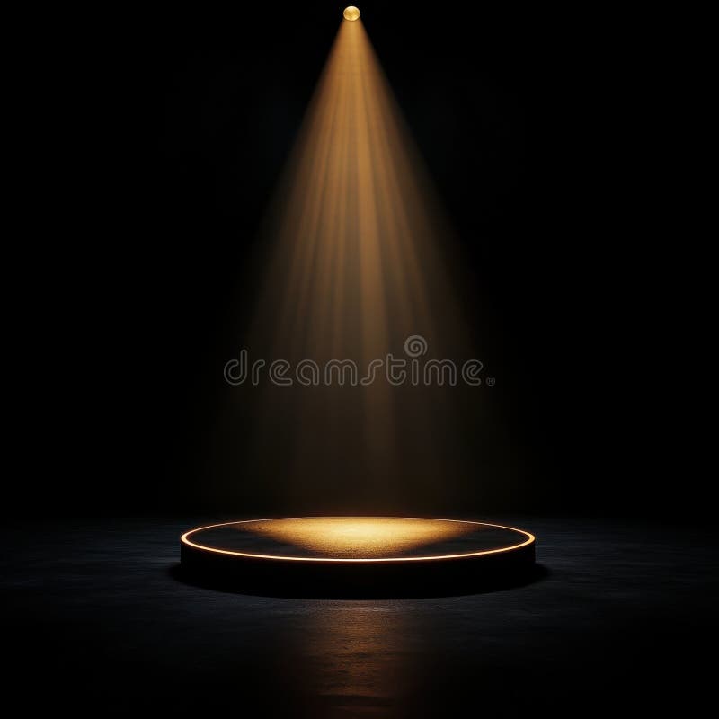 Focused Stage Lighting Illuminating Center Spotlight in Darkness Stock ...