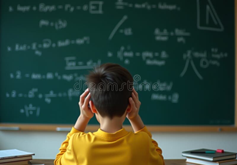 Focused Student Analyzing Mathematical Equations Stock Image - Image of ...