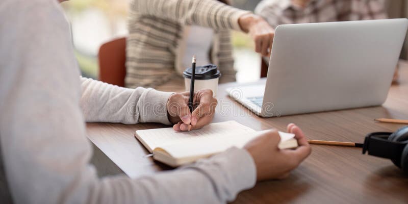 Focused Student Collaboration and Study Together with Laptops and ...