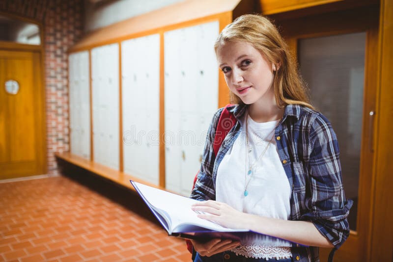 Focused Student Standing and Studying Stock Photo - Image of education ...