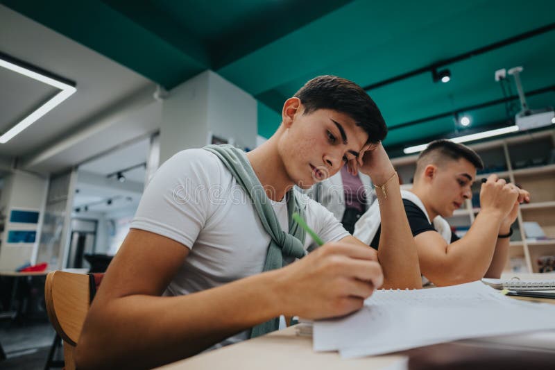 Focused Students Taking Notes during a College Lecture Stock Photo ...