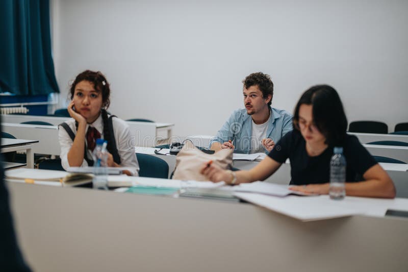 Focused Students Working on Assignments with Teacher Guidance in ...
