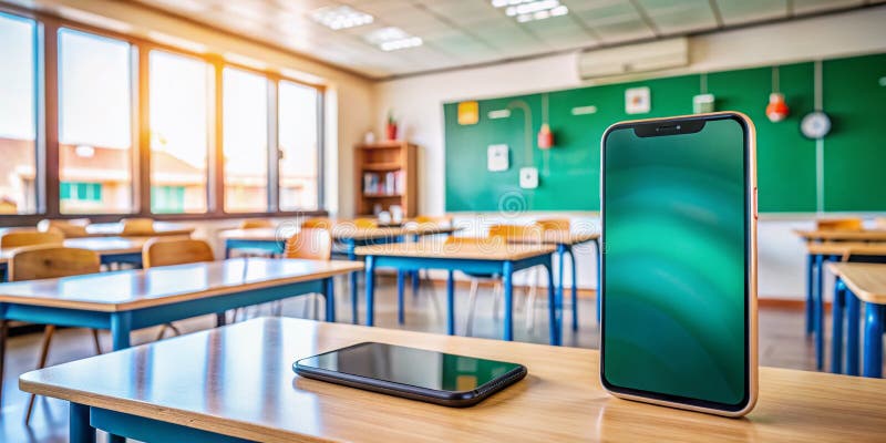 Focused Study Session: Mobile Learning and Classroom Concentration Stock Illustration ...