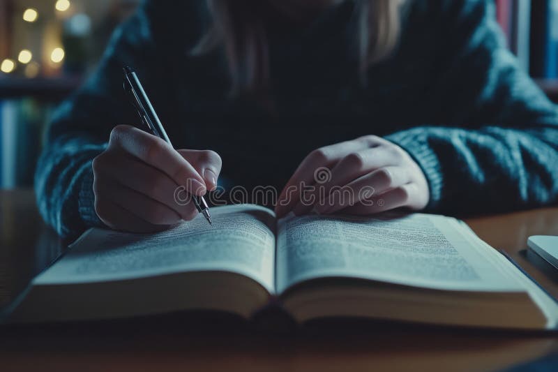 Focused Study Session in a Quiet Room Stock Illustration - Illustration ...