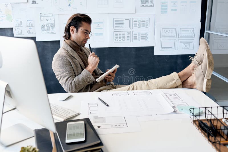Focused on tasks stock photo. Image of desk, businessman - 177033838