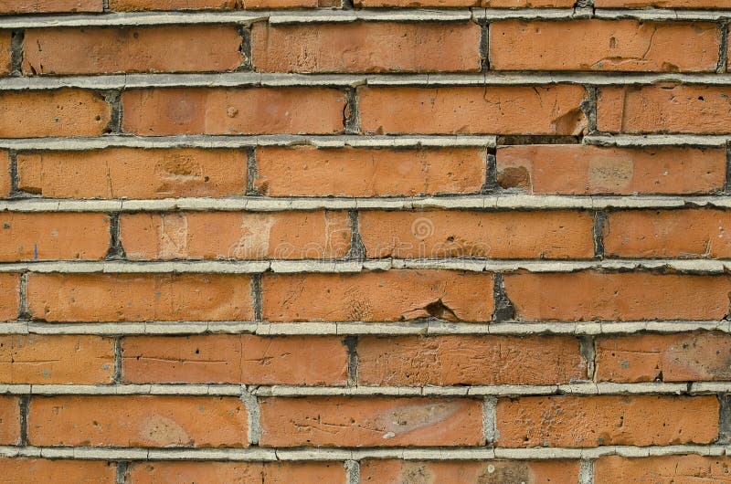 Focused Texture of Orange Solid Brick Wall Stock Photo - Image of ...