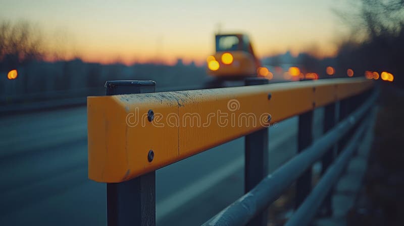 A Focused View of Concrete Barriers Being Installed at a Construction ...