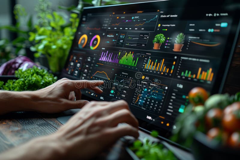 Focused View on an Interactive Analytics Display Stock Image - Image of ...