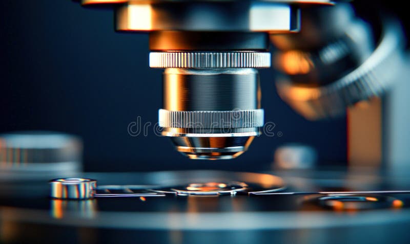 A Focused View of a Modern Microscope Lens, Highlighting Its ...