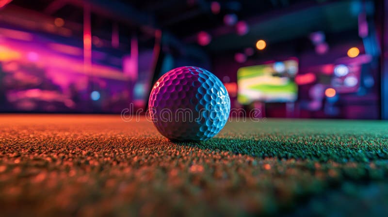 A Focused View of a Putter and Golf Ball Positioned Against a Screen ...