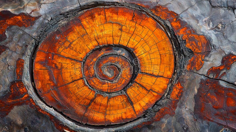 A Focused View of a Tree Trunk S Cross-section, Showcasing the Rings ...