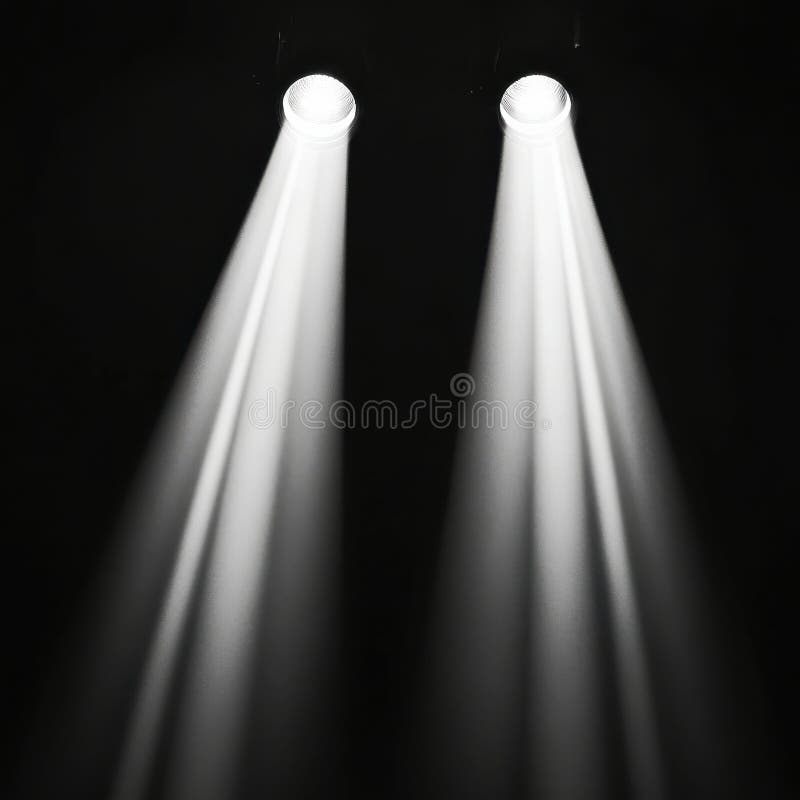 Focused White Spotlights Creating Deep Contrasts in a Dark Setting ...