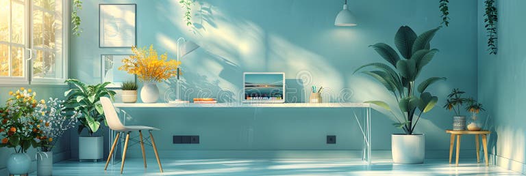 Focused Workspace stock illustration. Illustration of wall - 316680461