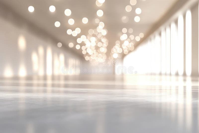 Focusing on Floor with Bright Light from the Room with Abstract Concept ...