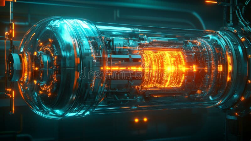 Focusing on the Fusion Reactor Core, the Image Displays Sophisticated ...