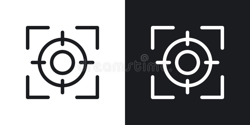 Focusing Icon Set. Camera Target Lens Spotlight Accuracy Vector Symbol ...