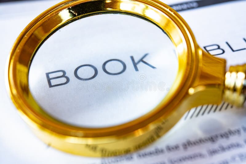 Focusing in Reading Book with Magnifying Glass Stock Photo - Image of ...