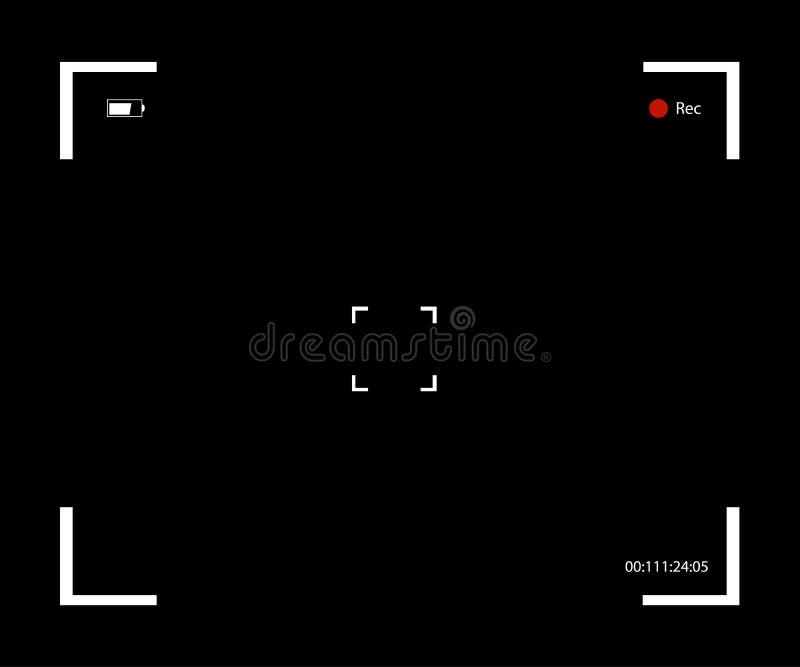 Focusing Screen Camera Icon. Black Background. Vector Illustration ...