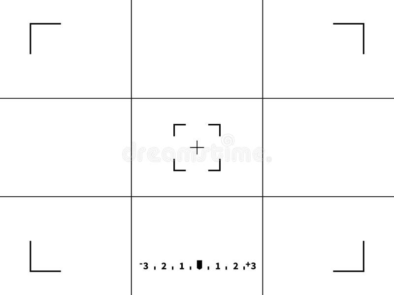 Focusing Screen of the Camera Viewfinder. Vector White Template of ...
