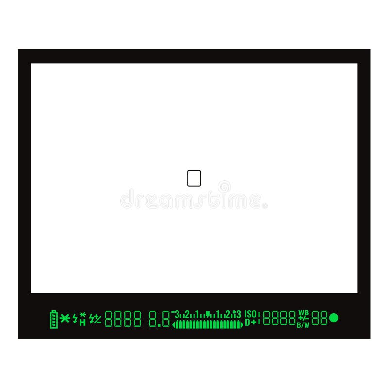 Focusing Screen or Viewfinder of DSLR Camera. Vector Illustration ...