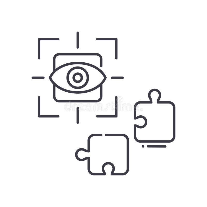 Focusing on Solution Icon, Linear Isolated Illustration, Thin Line ...
