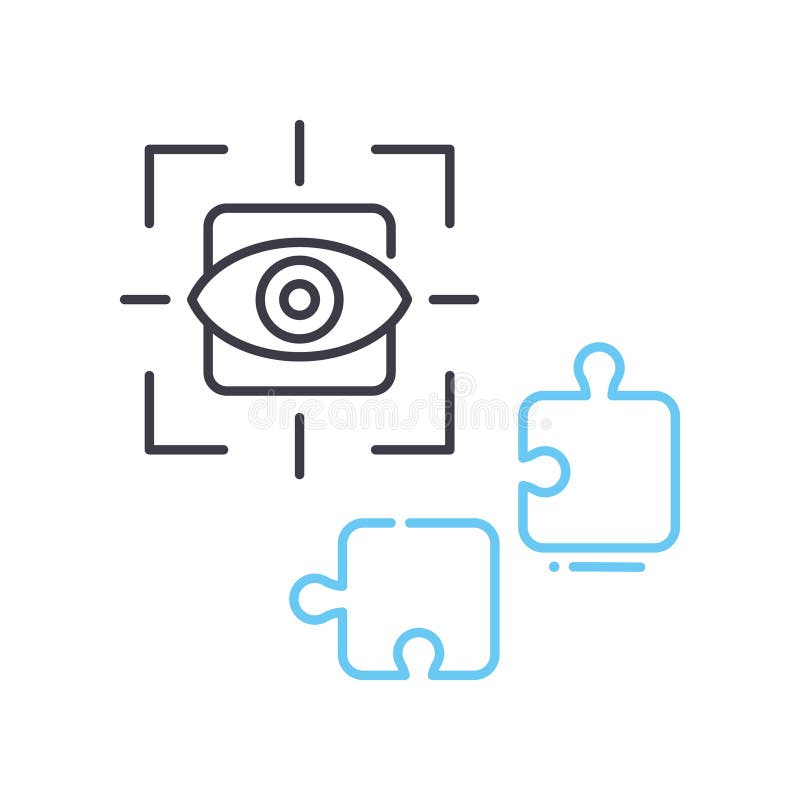 Focusing on Solution Line Icon, Outline Symbol, Vector Illustration ...