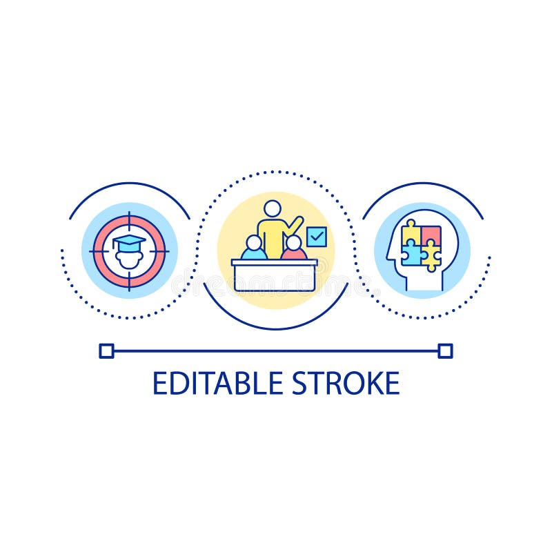 Focusing on Students Loop Concept Icon Stock Vector - Illustration of ...