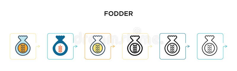 Fodder Vector Icon in 6 Different Modern Styles. Black, Two Colored ...