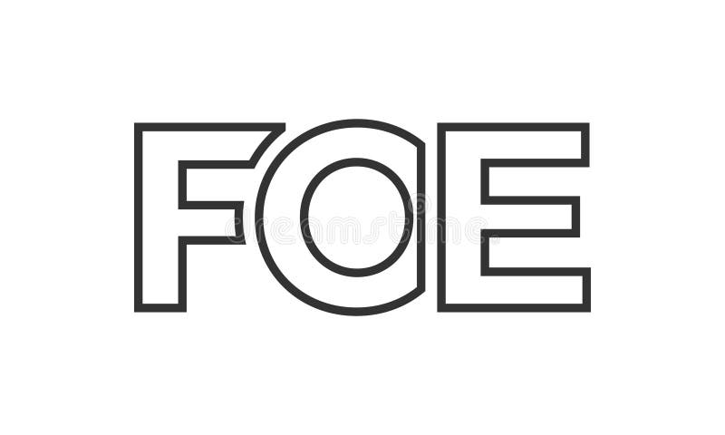 FOE Logo Design Template with Strong and Modern Bold Text. Initial ...