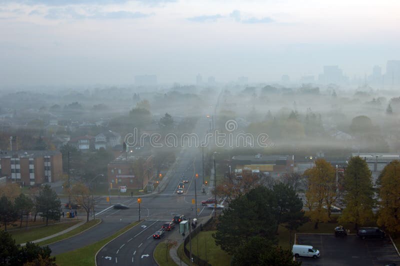 Fog stock photo. Image of toronto, town, mist, ontario - 7698014
