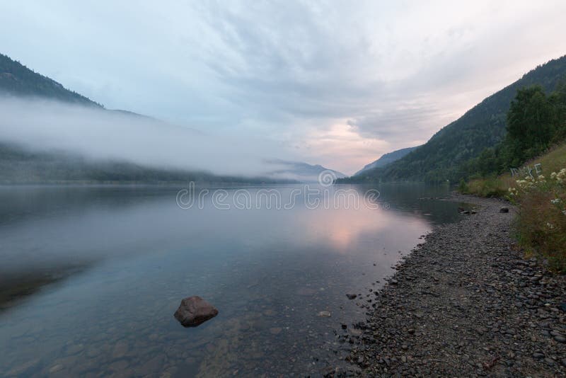 Fog above Fjord stock image. Image of fjord, mist, rock - 76373049