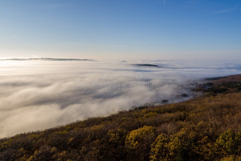 The Fog is Above the Mountains. Stock Image - Image of mountain, cloud ...