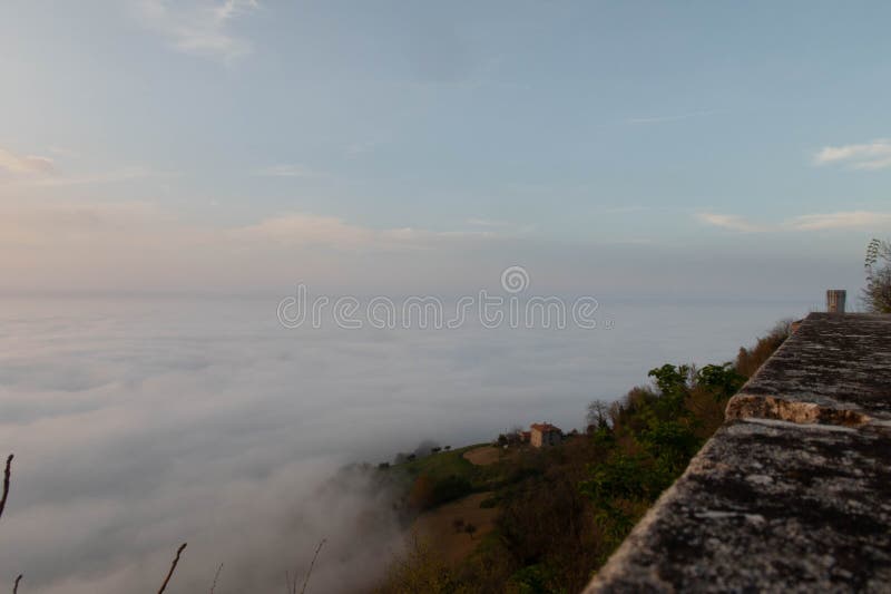 Fog in Atri stock photo. Image of shoreline, elevation - 287979398