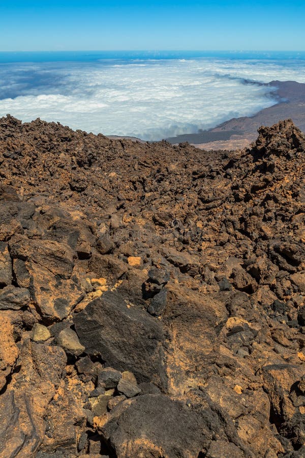 Fog behind Volcanic Rocks stock image. Image of hill - 42578427