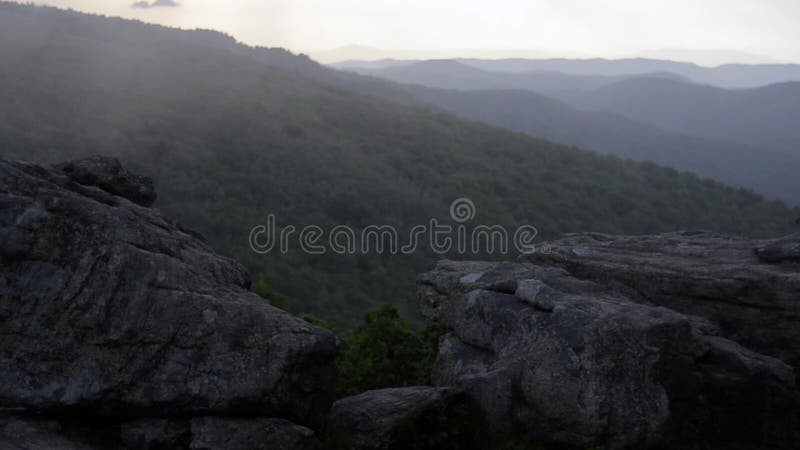 Fog Blowing Over Jane Bald Sunset Close Up Stock Footage - Video of ...