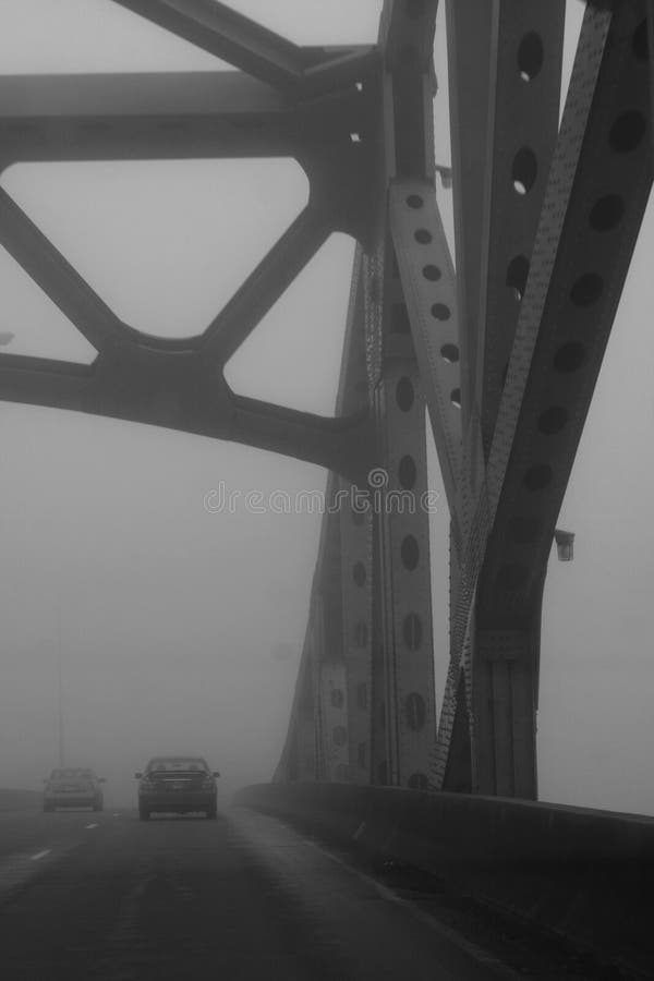 Fog on bridge stock image. Image of visibility, nuts, road - 5506617