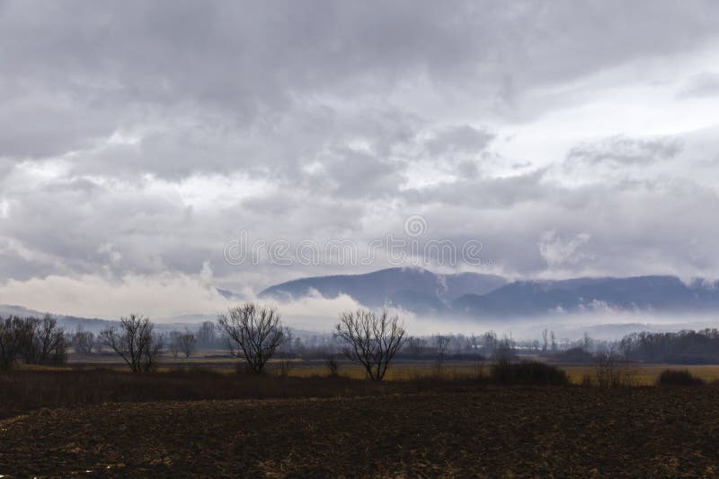 Clouds Over an Agricultural Land Stock Photo - Image of scenery ...