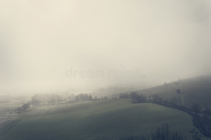 Fog stock photo. Image of shadow, country, scenic, aerial - 77539548