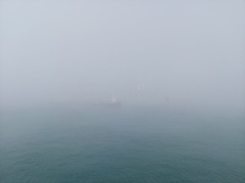 Fog Covered Light House a View from Dover UK Stock Image - Image of ...