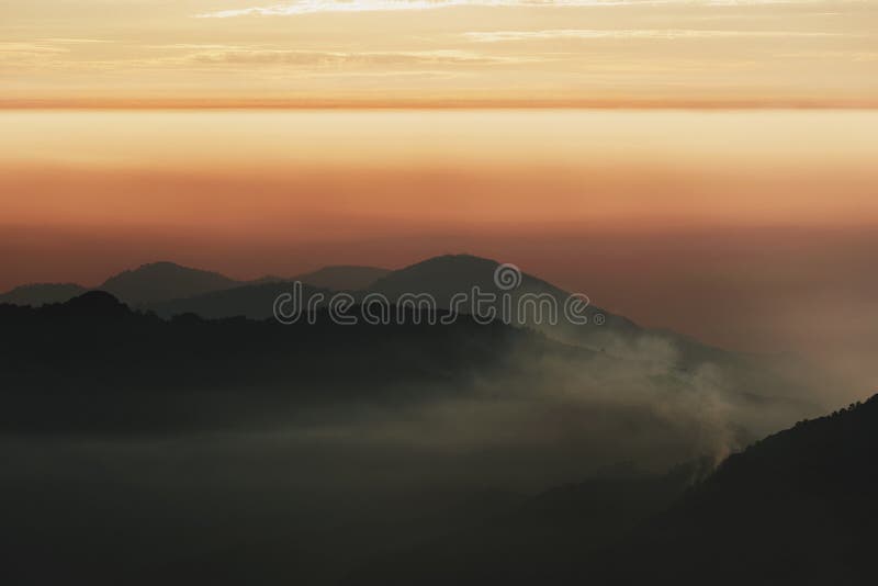 Fog Flowing through the Mountains Stock Image - Image of mountain ...