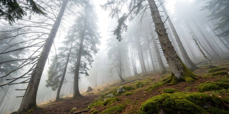 Fog in the Forest, Uludag, Turkey Stock Illustration - Illustration of ...
