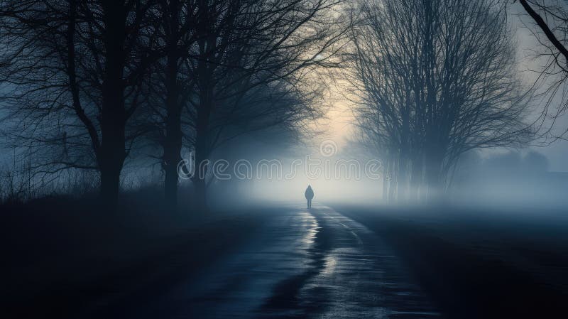 Fog ghost road stock illustration. Illustration of unknown - 370495350