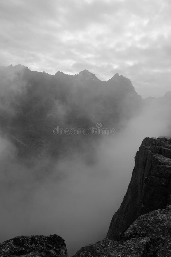 Fog is Going Up the Cliff 2 Stock Image - Image of rock, cliff: 232499729